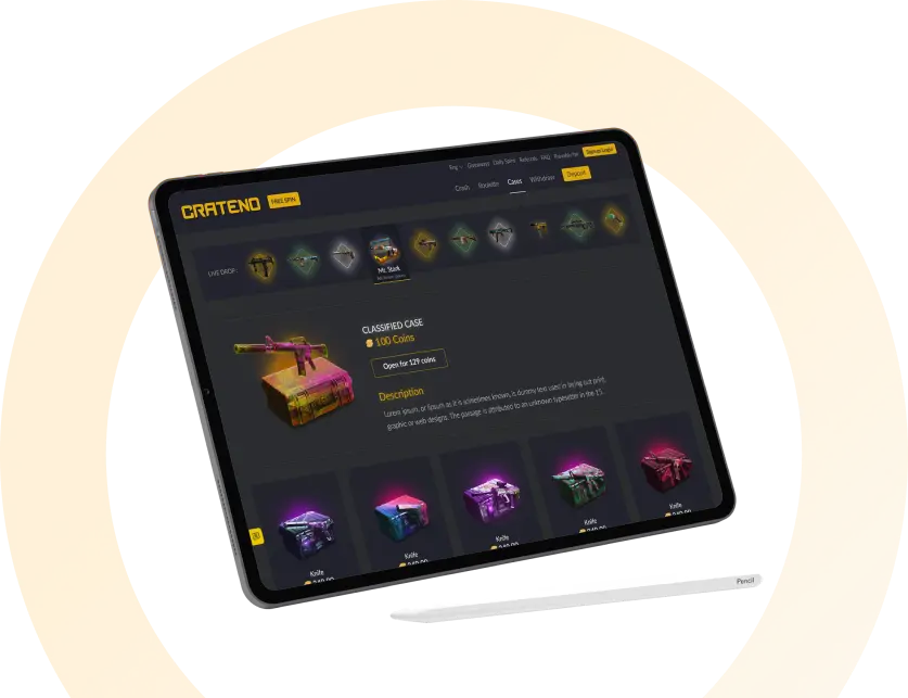 Crateno CSGO Gaming App – UI UX Design – AIS Innovate
